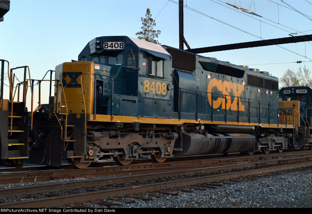 CSX SD40-2 8408 trails on Q418-25